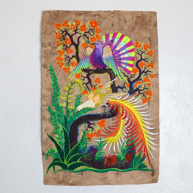 Hand-painted Papel Amate Xalitla Painting - Etsy