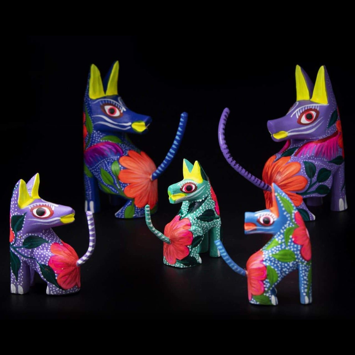 Hand Painted Coyote Wooden Figurine | Etsy