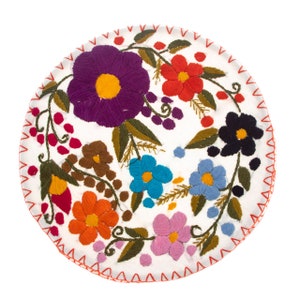 Hand Embroidered Floral Tortilla Warmer | Etsy