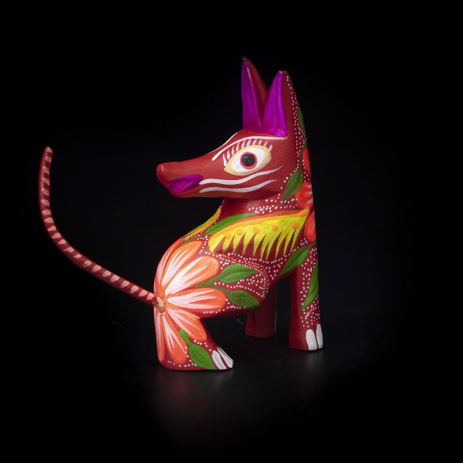 Hand Painted Coyote Wooden Figurine - Etsy