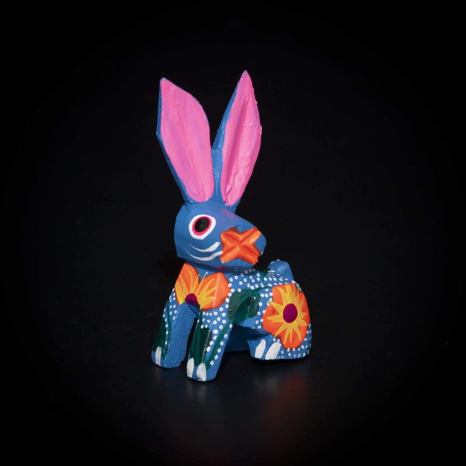 Hand Painted Sitting Rabbit Wooden Figurine - Etsy