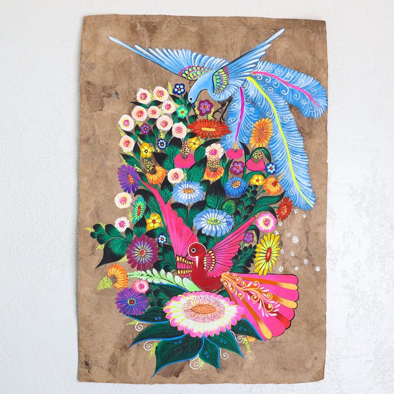 Hand-painted Papel Amate Xalitla Painting - Etsy