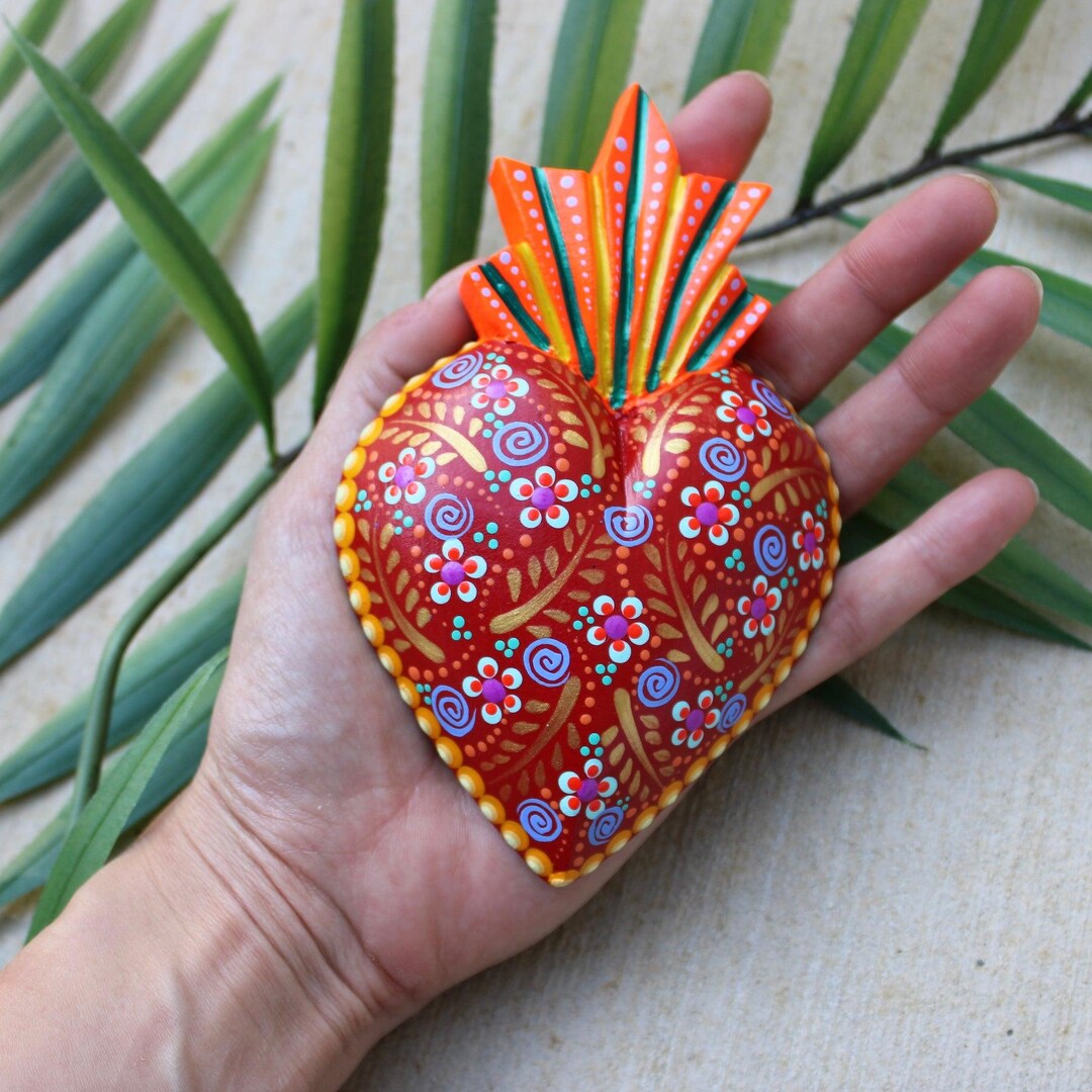 Heartbeat Wooden Hand-painted Heart Wall Art - Etsy