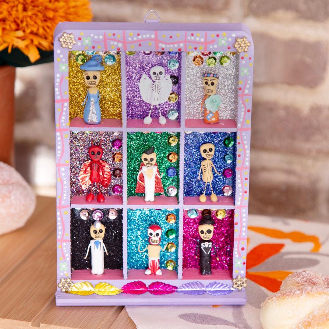 Traditional Calacas Day of the Dead Shadow Box - Etsy