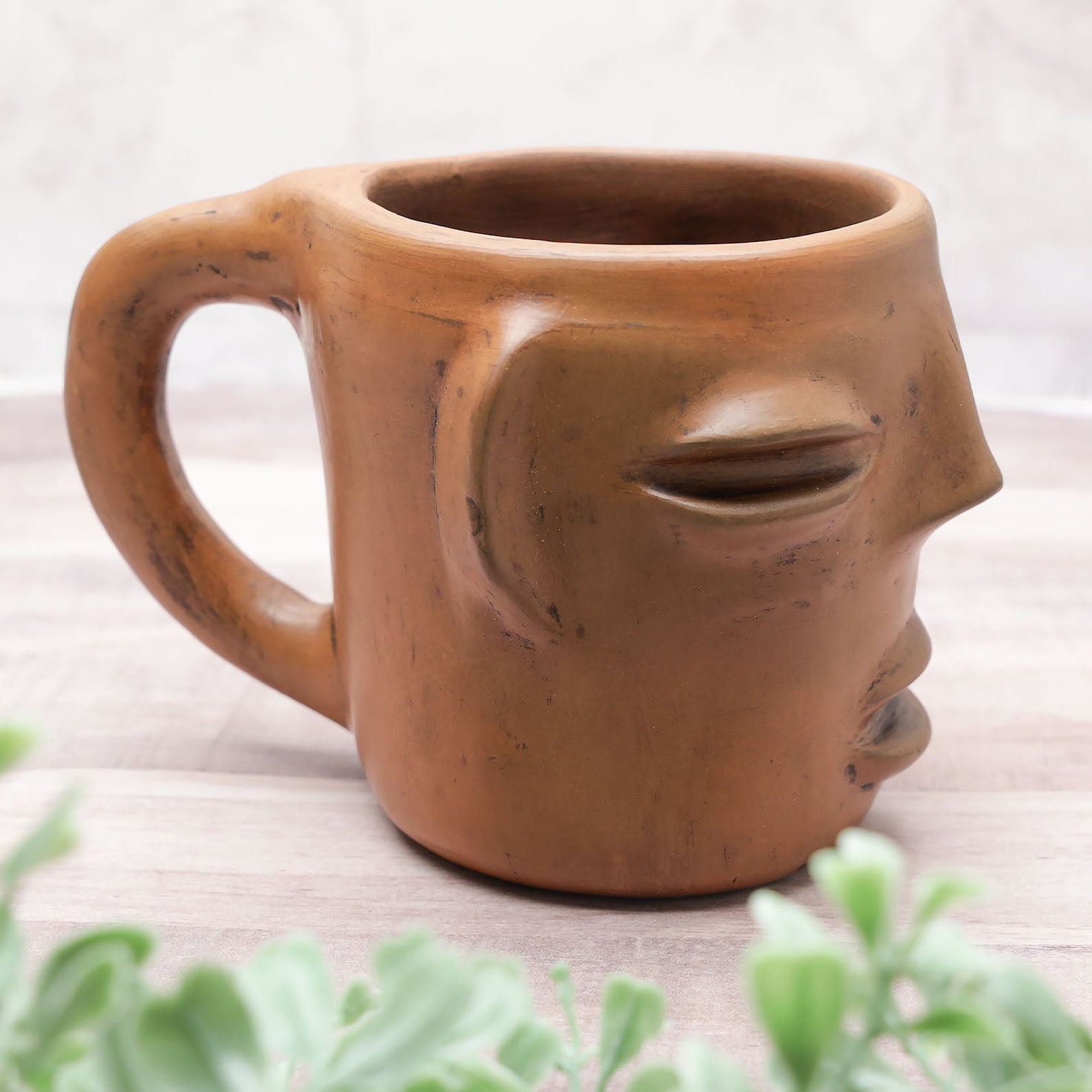 Natural Clay Face Mug Large - Etsy