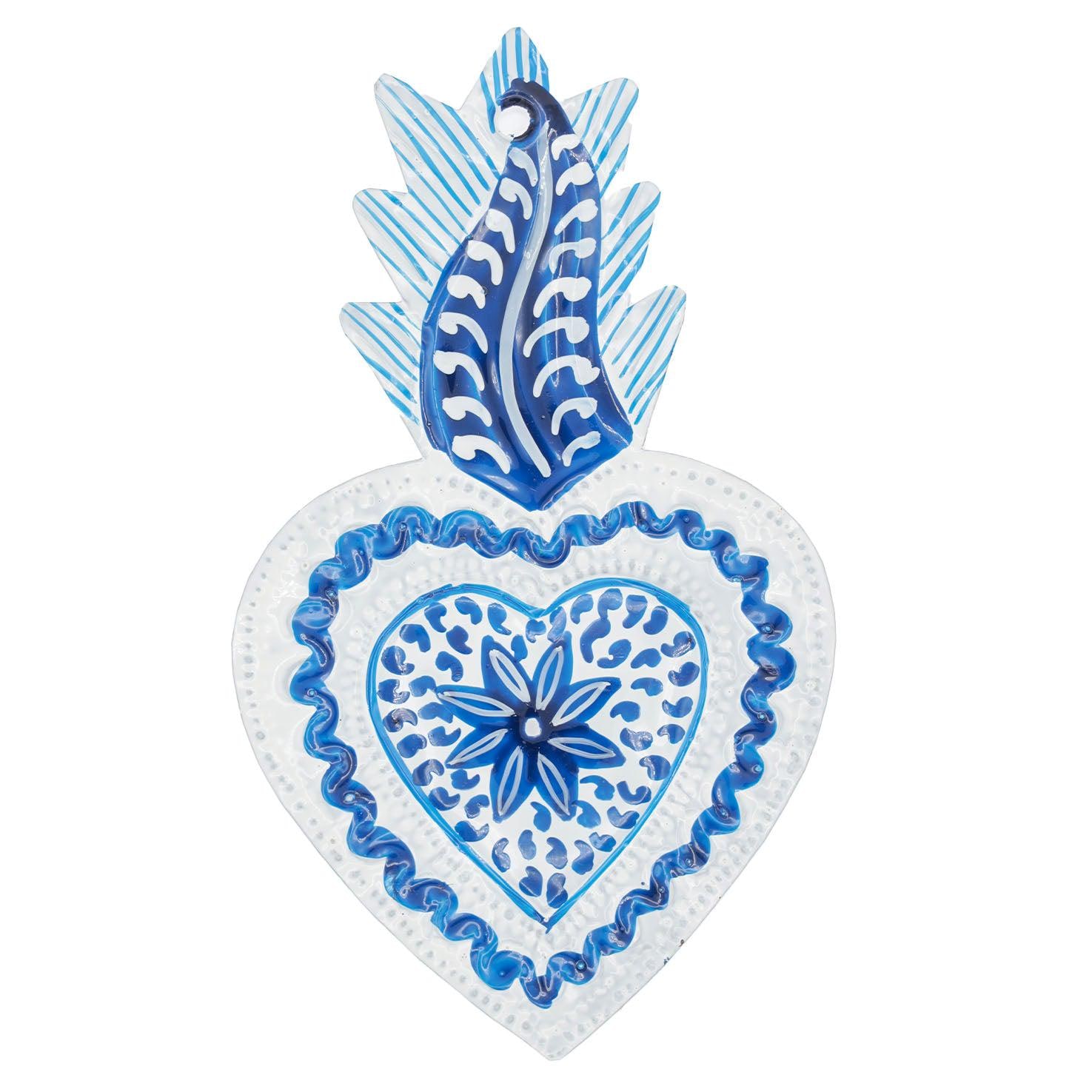 Talavera" Mexican Milagro Tin Heart - Etsy