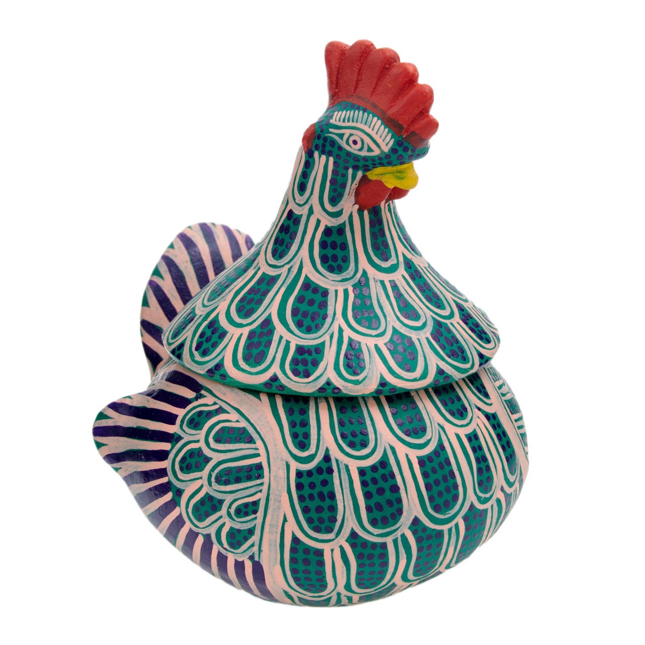 Hand Painted Clay Chicken Bowl With Lid - Etsy