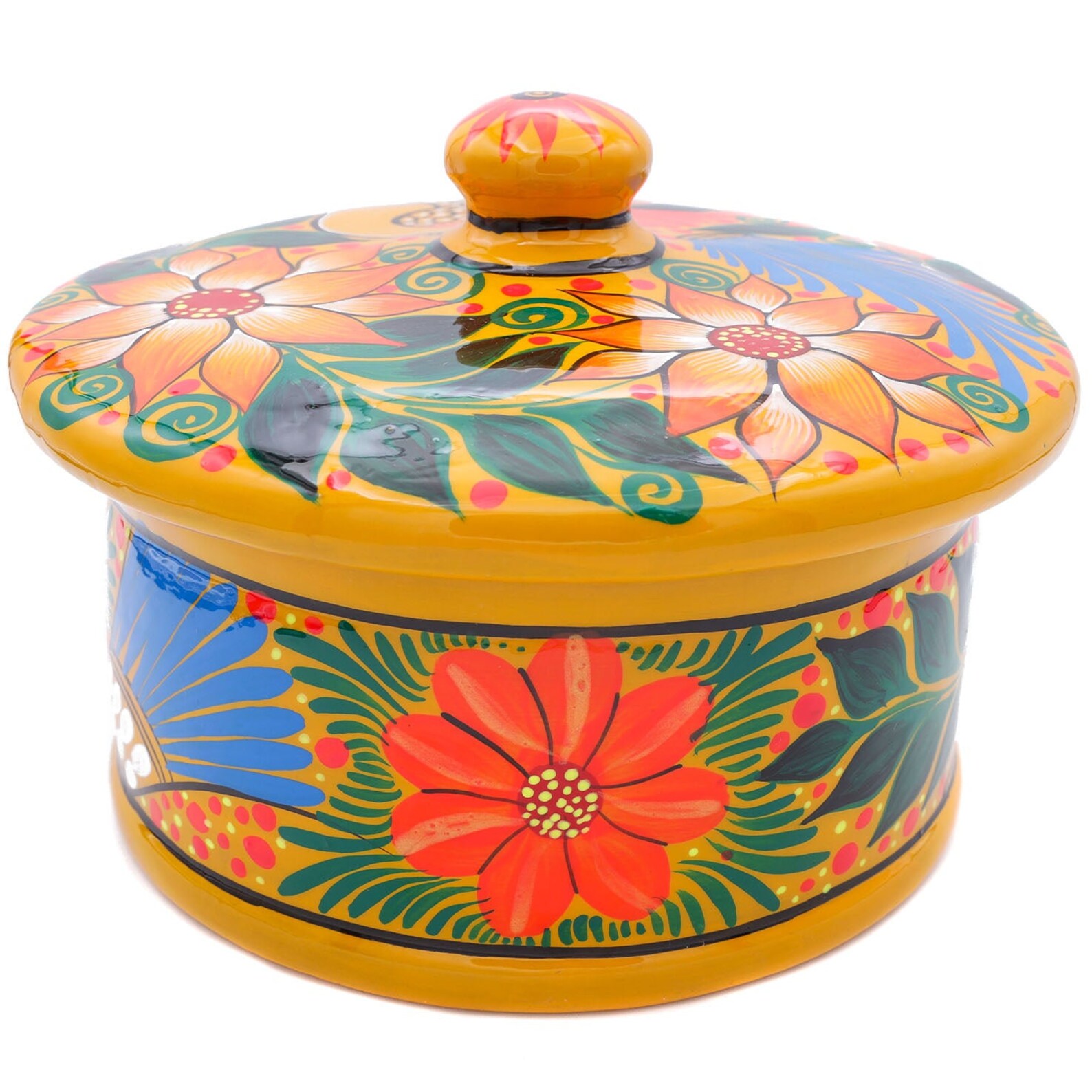 Hand-painted Xalitla Clay Tortilla Basket - Etsy
