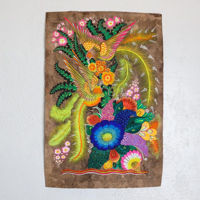Hand-painted Papel Amate Xalitla Painting - Etsy