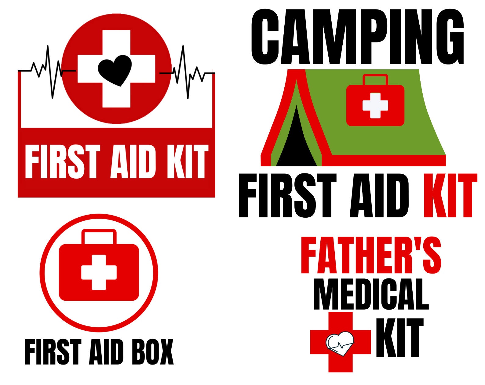 First Aid Kit Svg Cut Files, Silhouette Cricut Emergency Kit Medicine ...