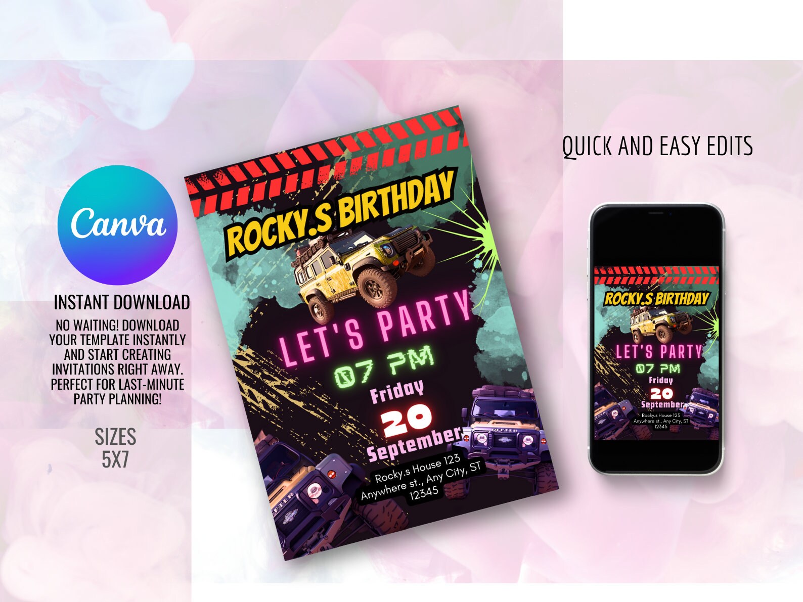 Jeep Adventure Awaits! Editable Birthday Invitation | Jeep Celebration ...