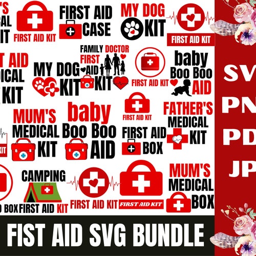 First Aid Emergency Supplies SVG and Cut Files for - Etsy