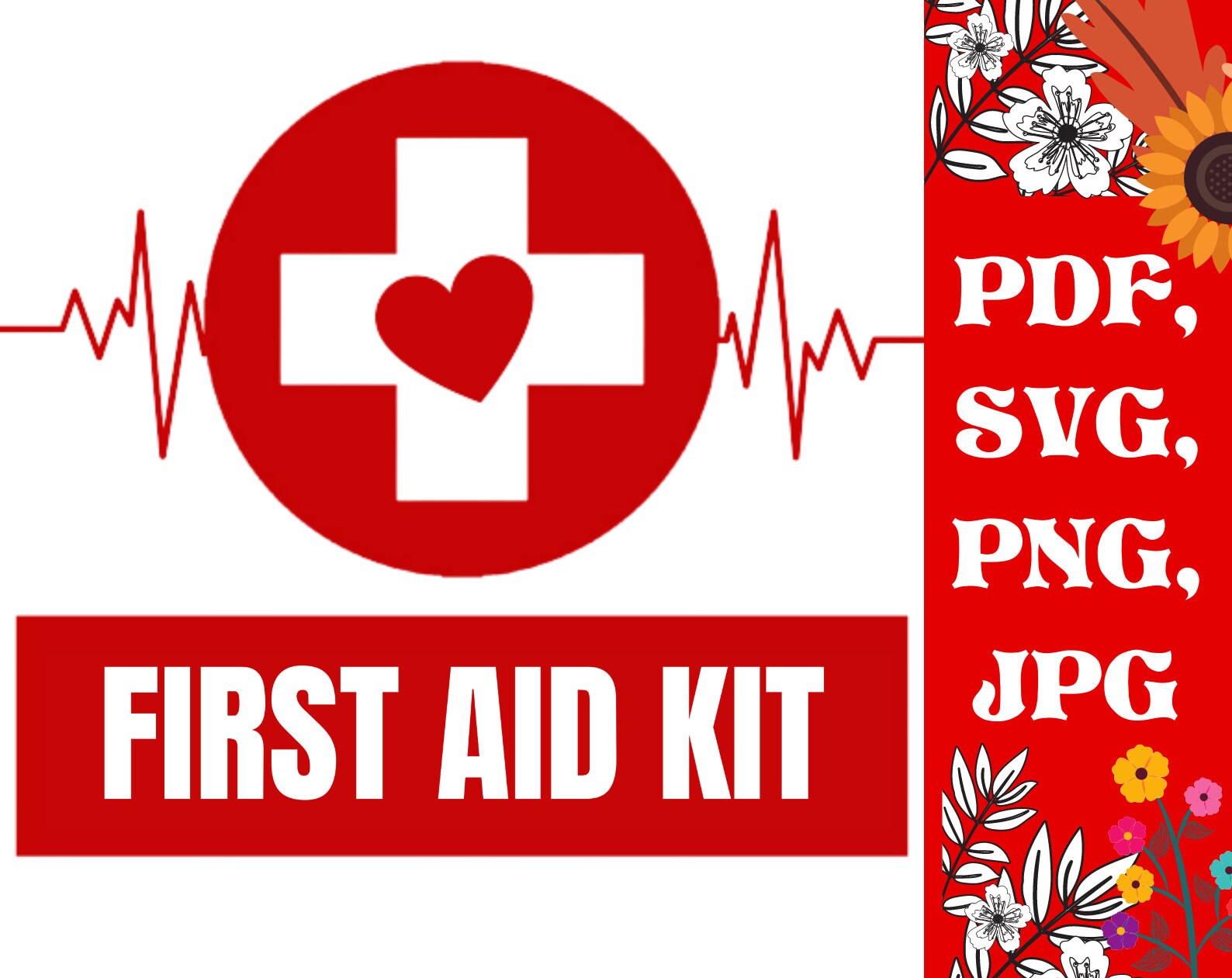 First Aid Kit Svg Cut Files, Silhouette Cricut Emergency Kit Medicine ...