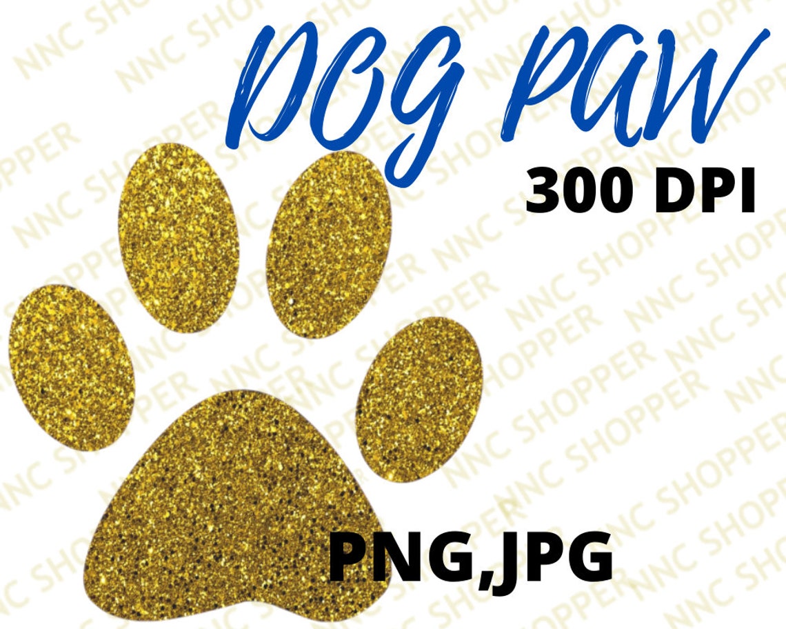 Dog Paw Print SVG Clipart Glitter Pawprint Clip Art Glitter - Etsy