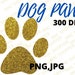 Dog Paw Print SVG Clipart Glitter Pawprint Clip Art Glitter - Etsy
