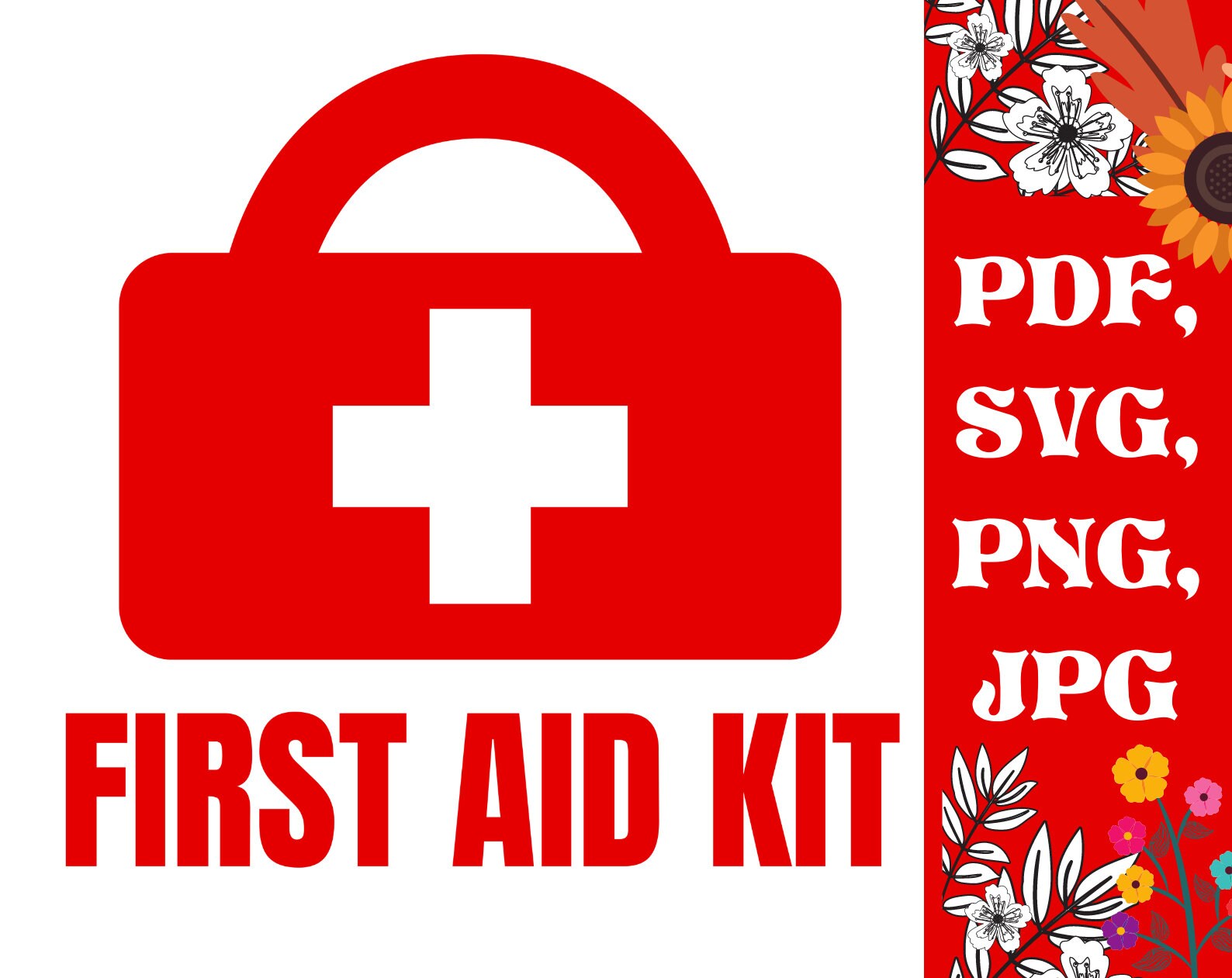 First Aid Kit Svg Cut Files, Silhouette Cricut Emergency Kit Medicine ...