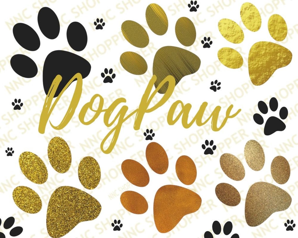 Dog Paw Print SVG Clipart Glitter Pawprint Clip Art Glitter - Etsy