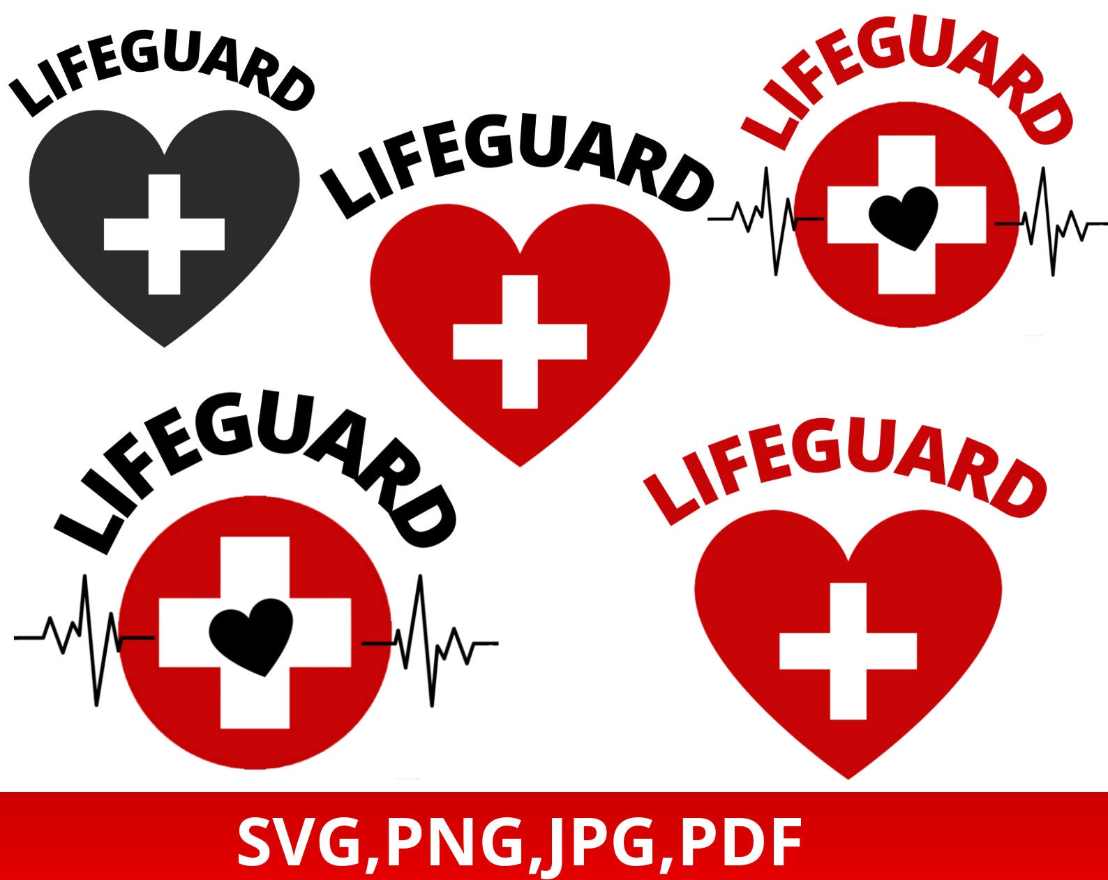 Lifeguard SVG Bundle, Lifeguard Clipart, Digital Silhouette Files, for ...
