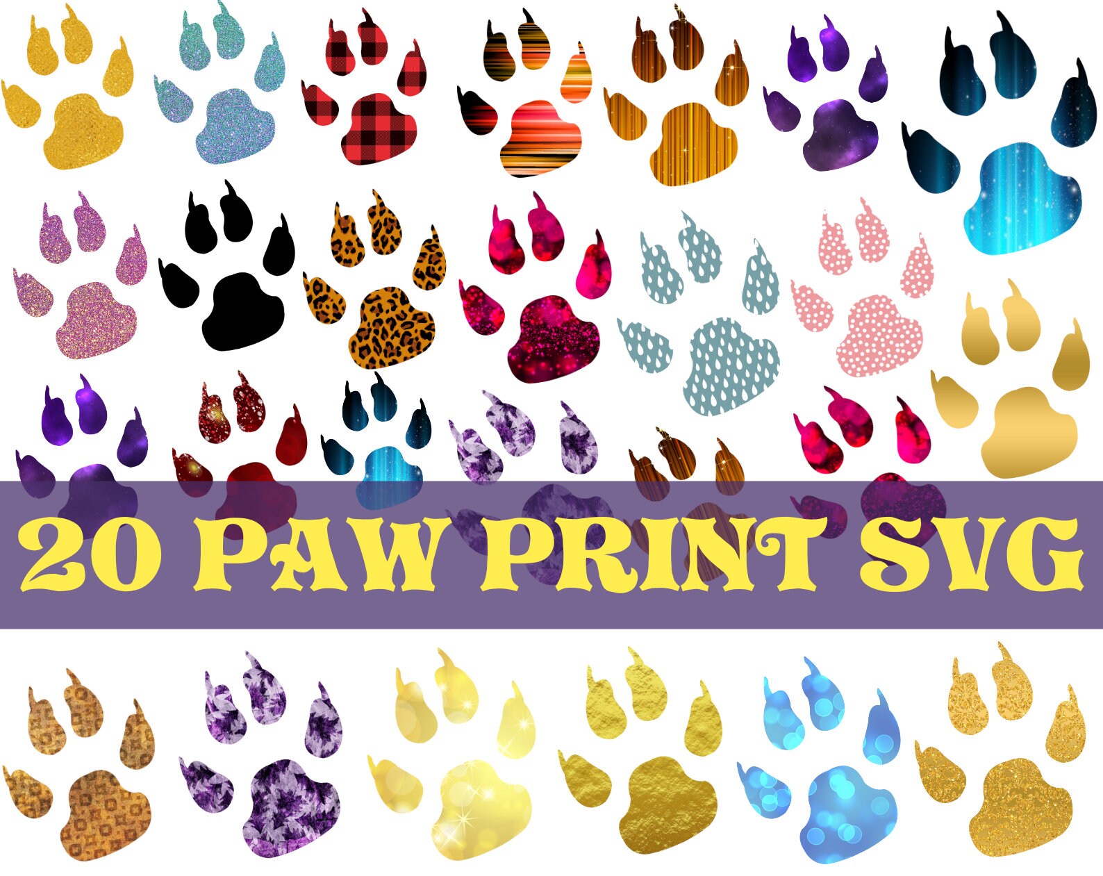 Paw Pattern Svg, Dog Paw Background, Cat Paw Svg, Pet Paw Svg ...