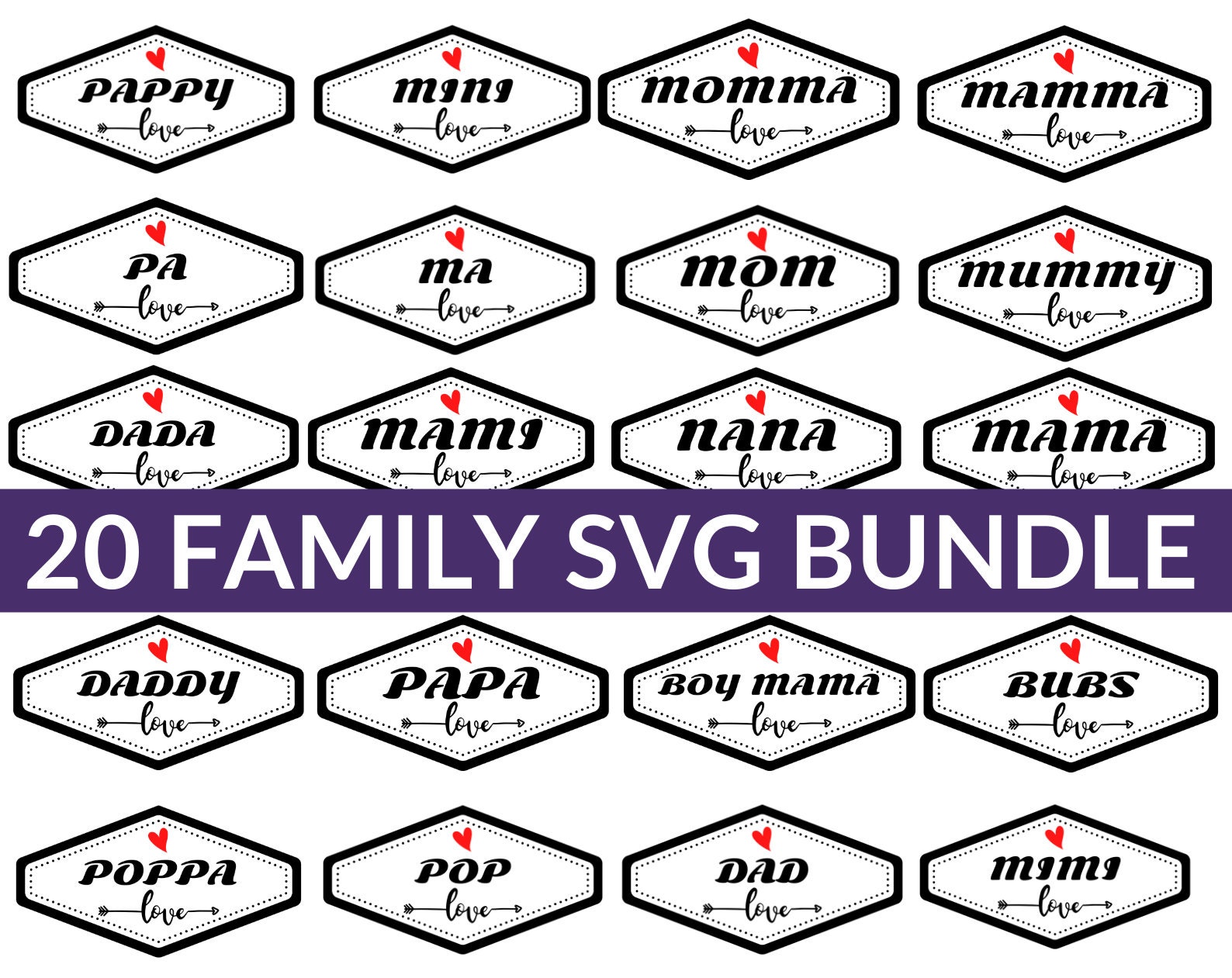 Family Svg Family Svg Bundle Stick Figure Svg Files for - Etsy