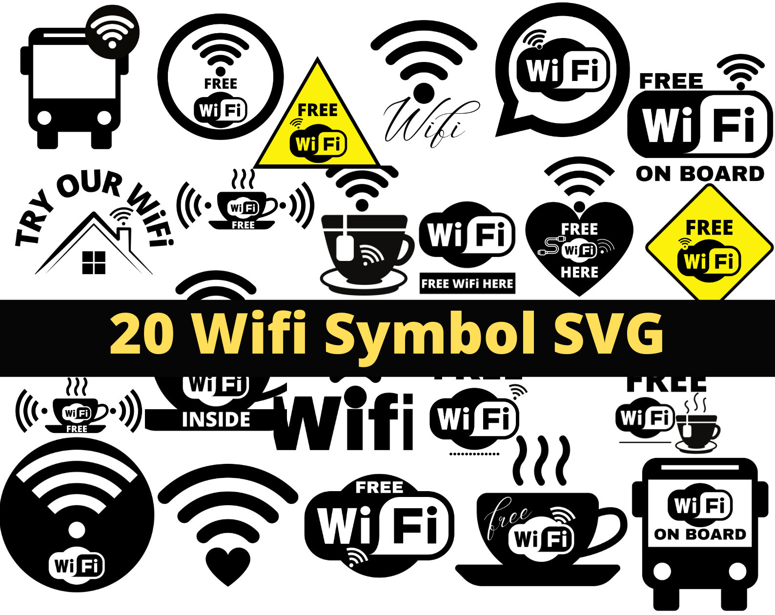 Símbolo Wifi, Wifi SVG, signo wifi SVG, logotipo de señal wi-fi ...