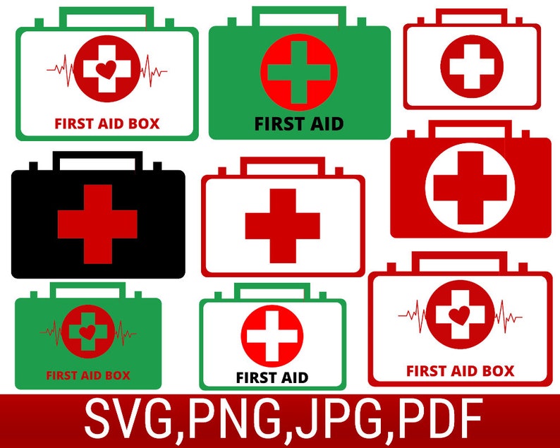 First Aid Box Svg Cut Files, Emergency Kit Medicine, First Aid Box File ...