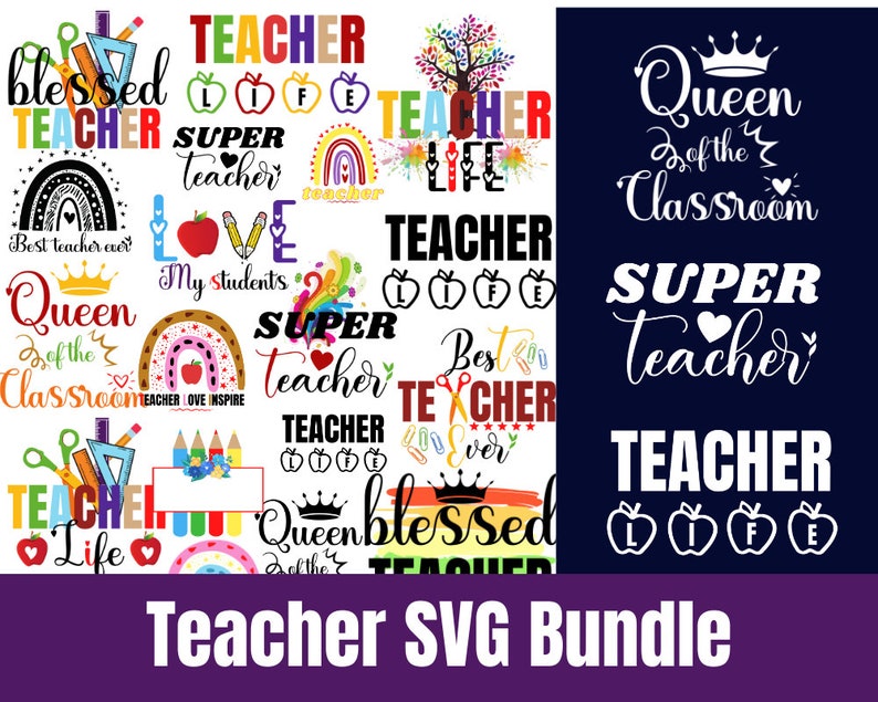 Teacher Svg Bundle, Teacher Svg, Teacher Appreciation Svg, Funny Svg ...