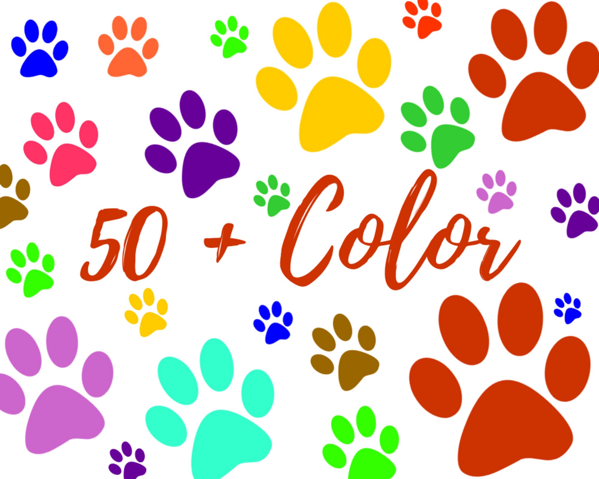 Paw Print Clip Art, Commercial Use, PNG Digital Paw Print, Digital ...