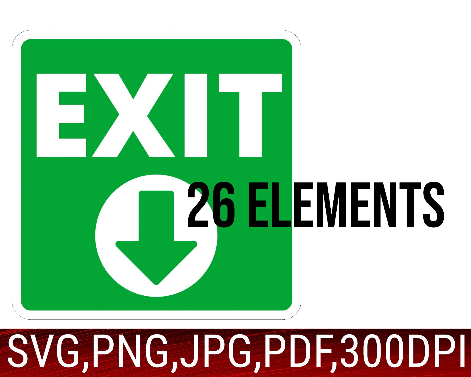 Exit Sign SVG Bundle Door Sign Emergency Poster SVG - Etsy