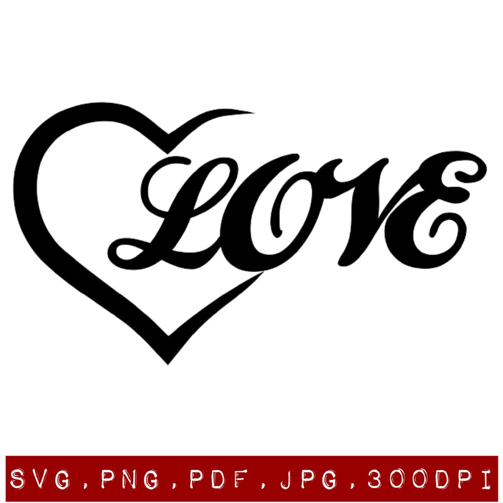 Valentine Clip Art Heart Vector Love Cut File Cricut Frame - Etsy