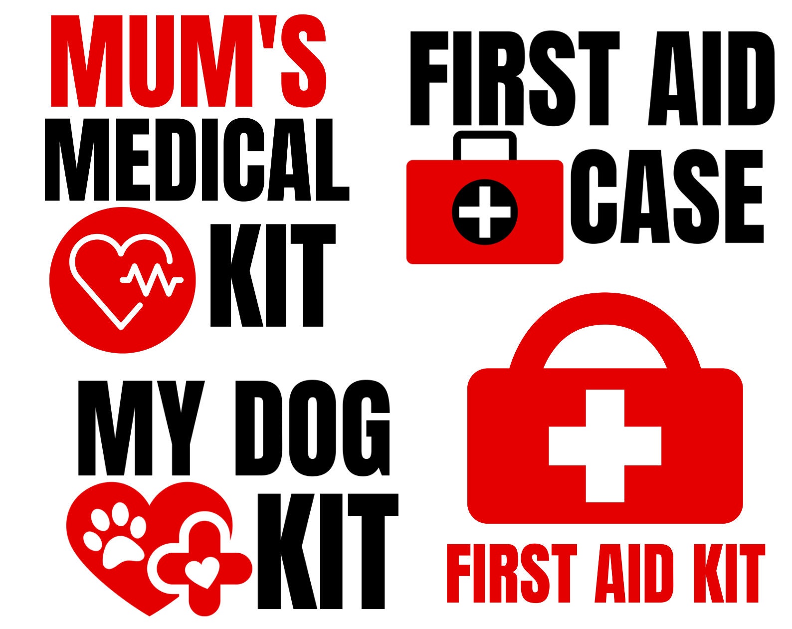 First Aid Kit Svg Cut Files, Silhouette Cricut Emergency Kit Medicine ...