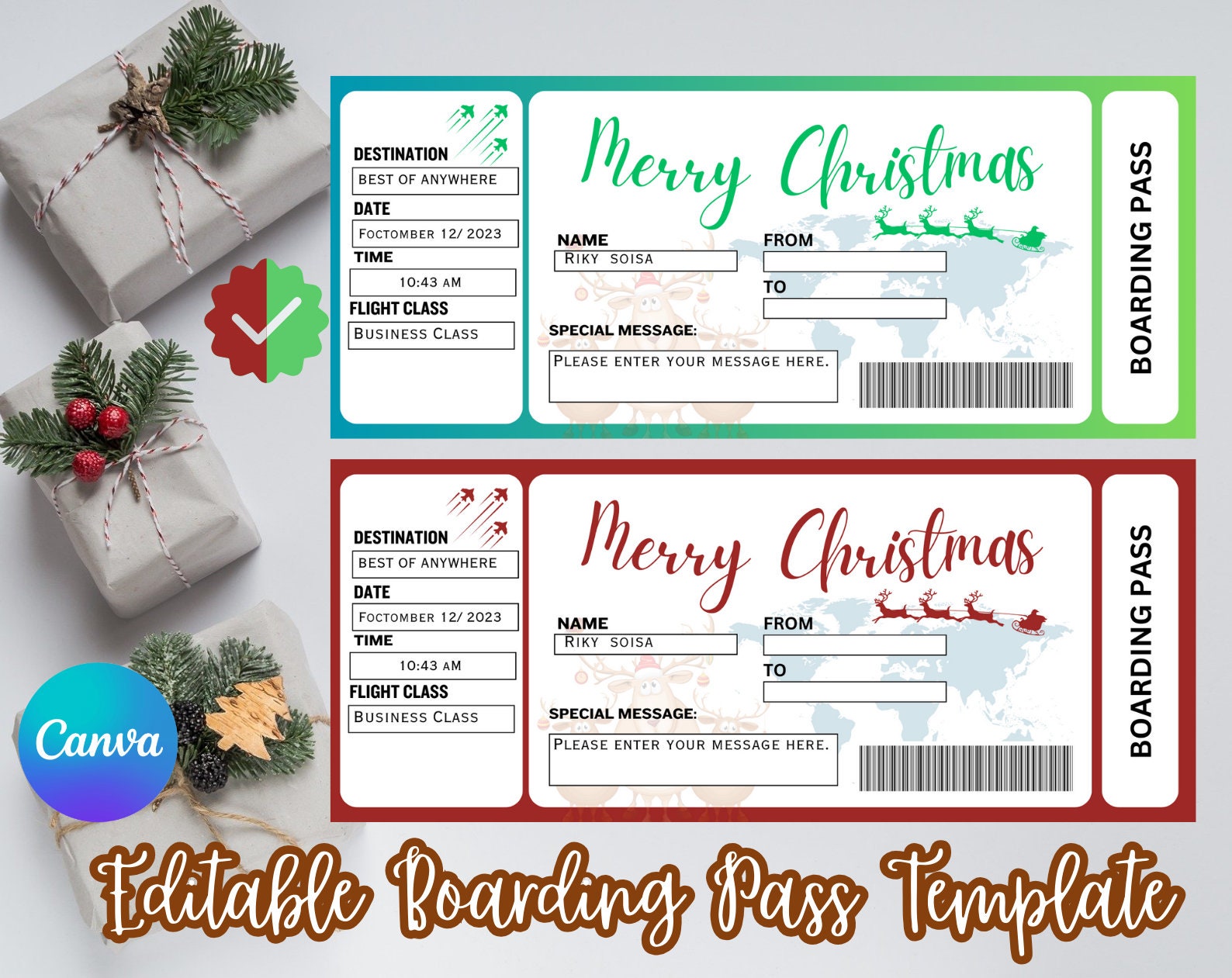 Personalized Editable Boarding Pass Canva Template for Unforgettable ...