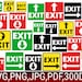 Exit Sign SVG Bundle, Door Sign, Emergency Poster SVG, Business ...