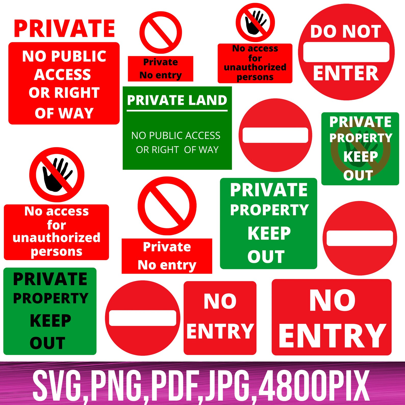 Printable Forbidden Symbols, Do Not Enter, No Entry, Private Land ...