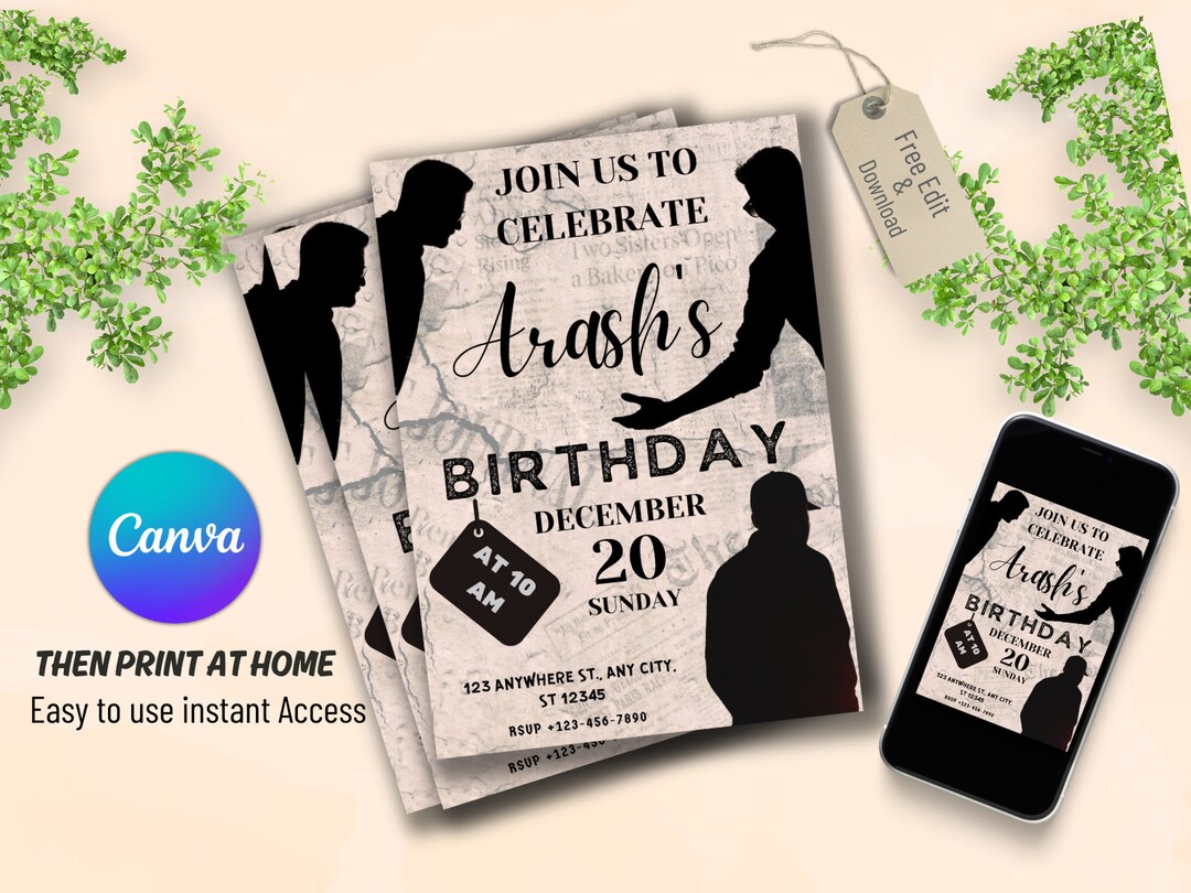 Editable Birthday Invitation Template Editable Template, Printable ...