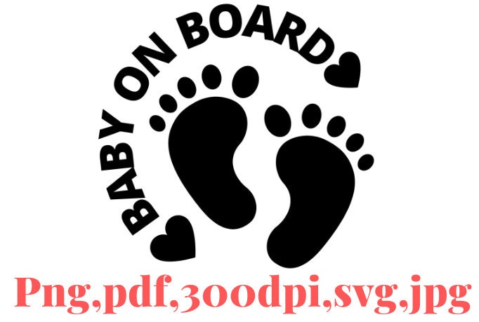 Baby on Board PNG, Baby on Board Cricut, Car Decal SVG, Printable ...