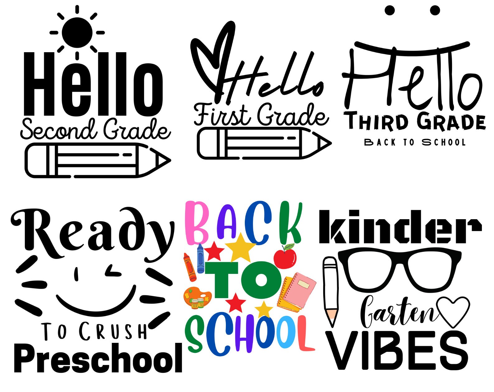 Back to School SVG Bundle Hello School SVG Teacher Svg - Etsy