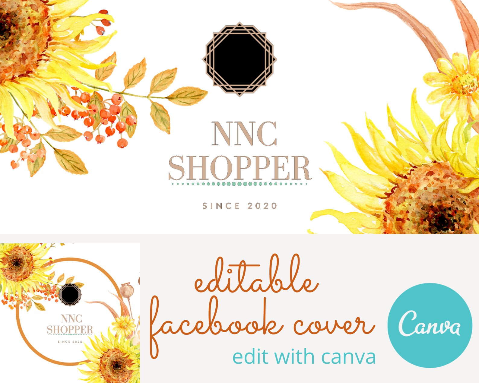 Custom social media Facebook template Facebook cover Blue | Etsy