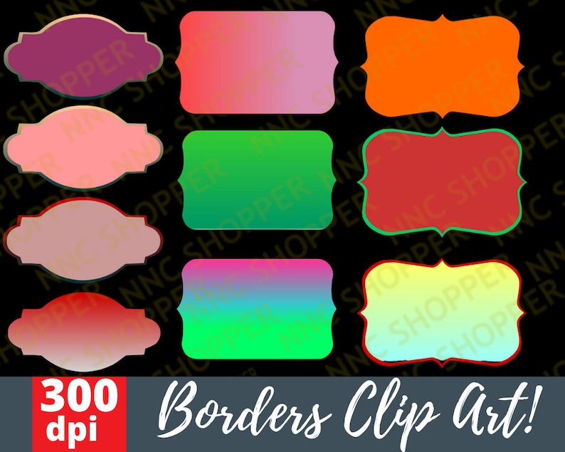 Digital Frame Clipart, Instant Download, Personal Use, Small Commercial ...