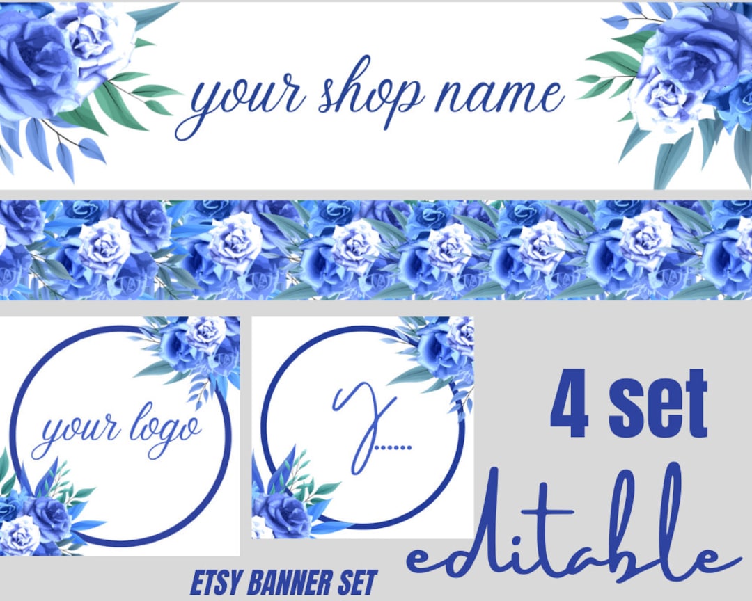 Etsy Banner Set, Floral Banner, Customised Banner, Etsy Shop Banner Set ...