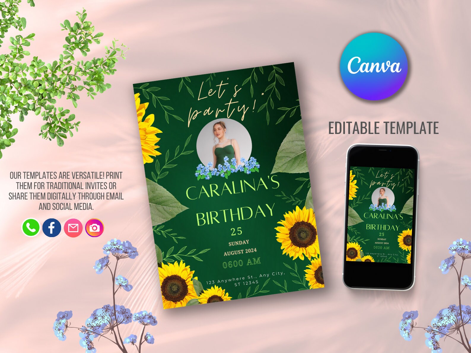 Editable Birthday Invitation Template Editable Template, Printable ...