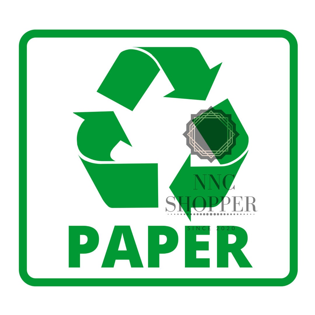 Recycling Symbol SVG, Recycling Paper Signs, Trash Can Decals Svg ...
