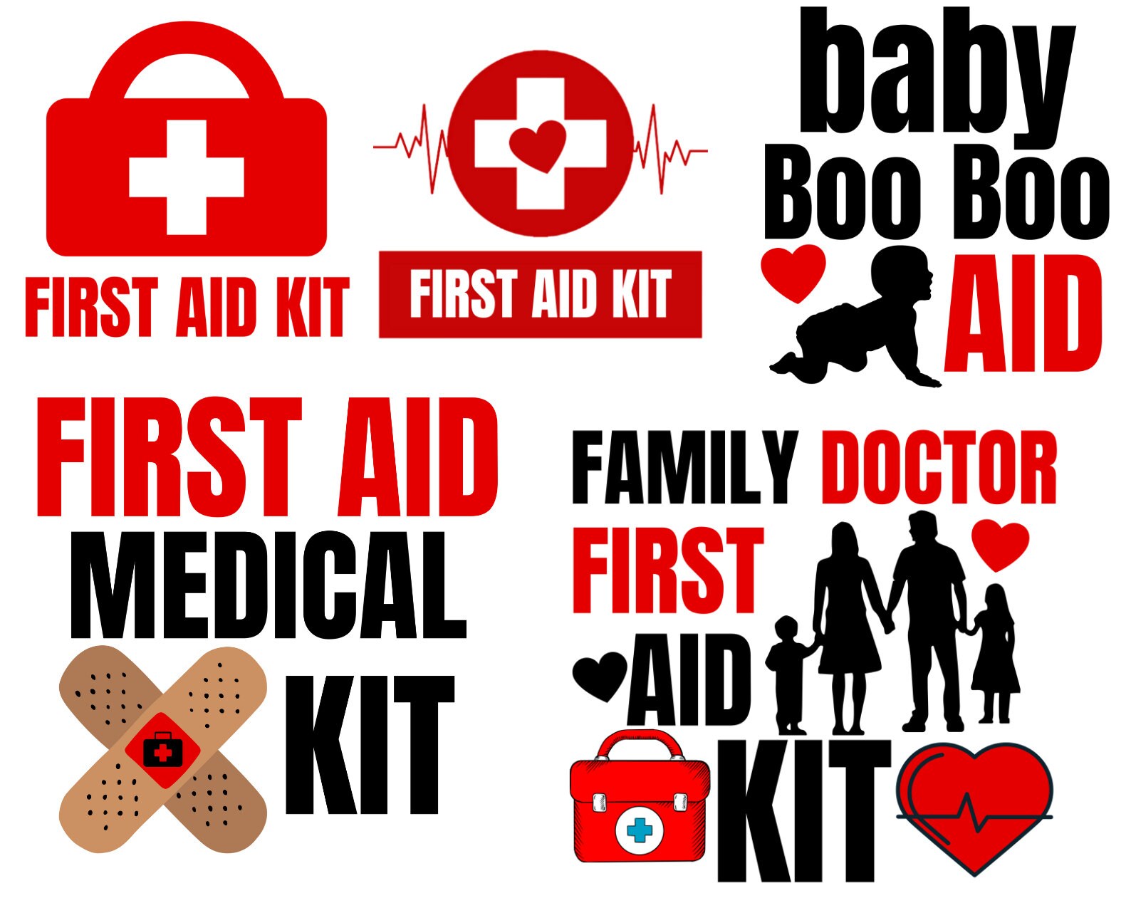 First Aid Kit Svg Cut Files, Silhouette Cricut Emergency Kit Medicine ...