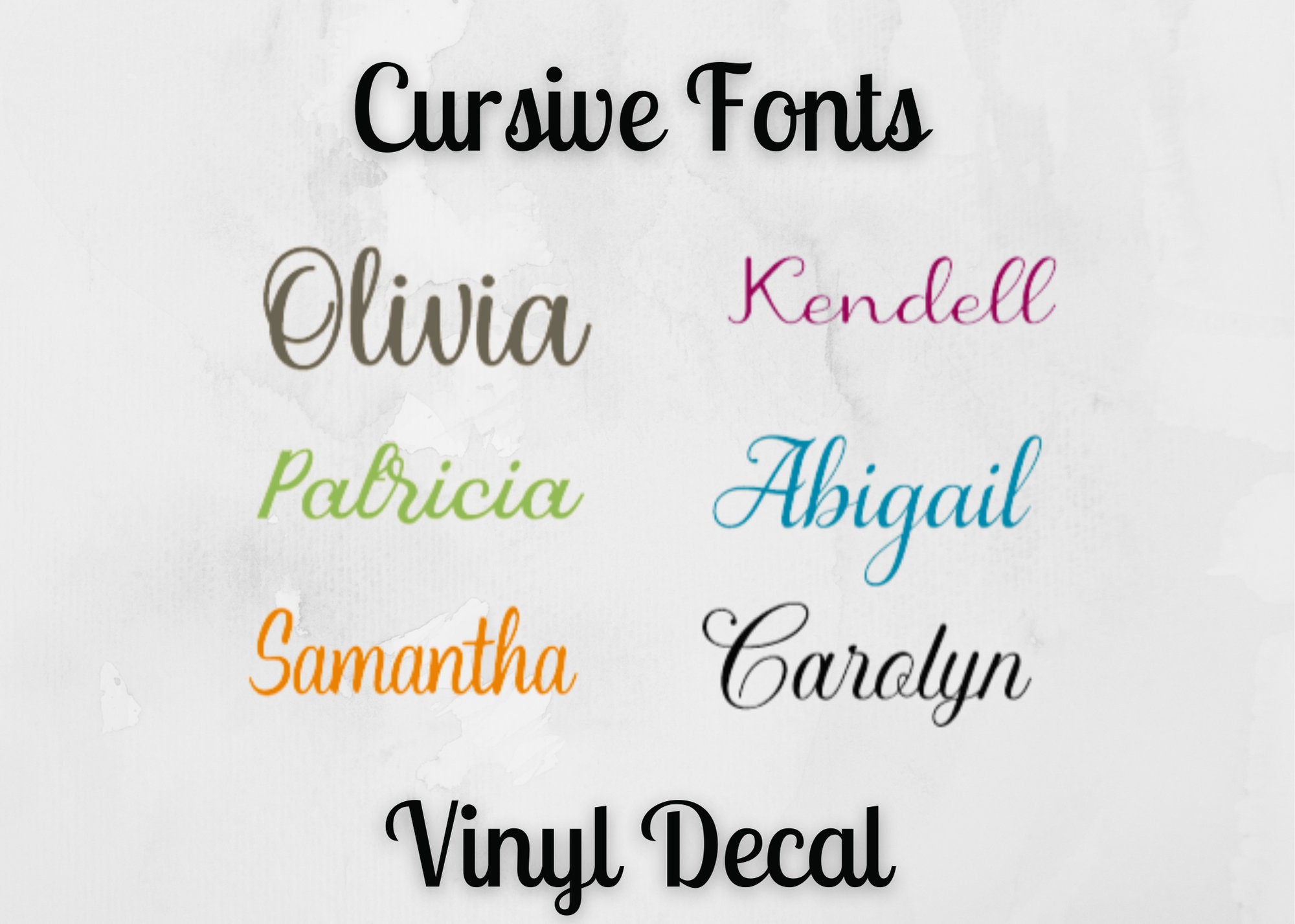 Cursive Name Vinyl Decal Cursive Vinyl Decal Letter Vinyl - Etsy