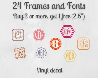 Vinyl Monogram Decal Sticker Many Sizes Colors and Styles - Etsy