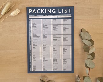 Printable Camping Packing List A4 & A5 Grey Orange Blue - Etsy