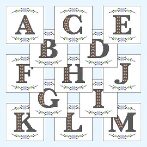 Monogram Alphabet Cross Stitch Patterns | Digital Download - Etsy