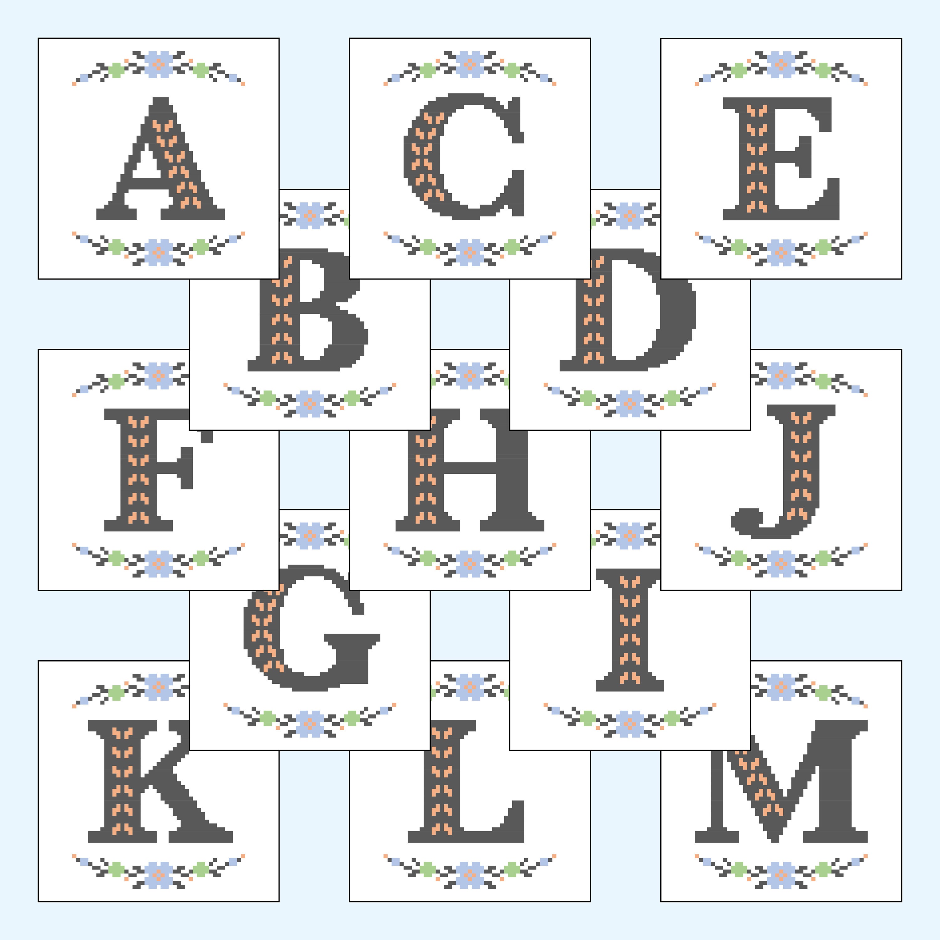 Monogram Alphabet Cross Stitch Patterns | Digital Download - Etsy
