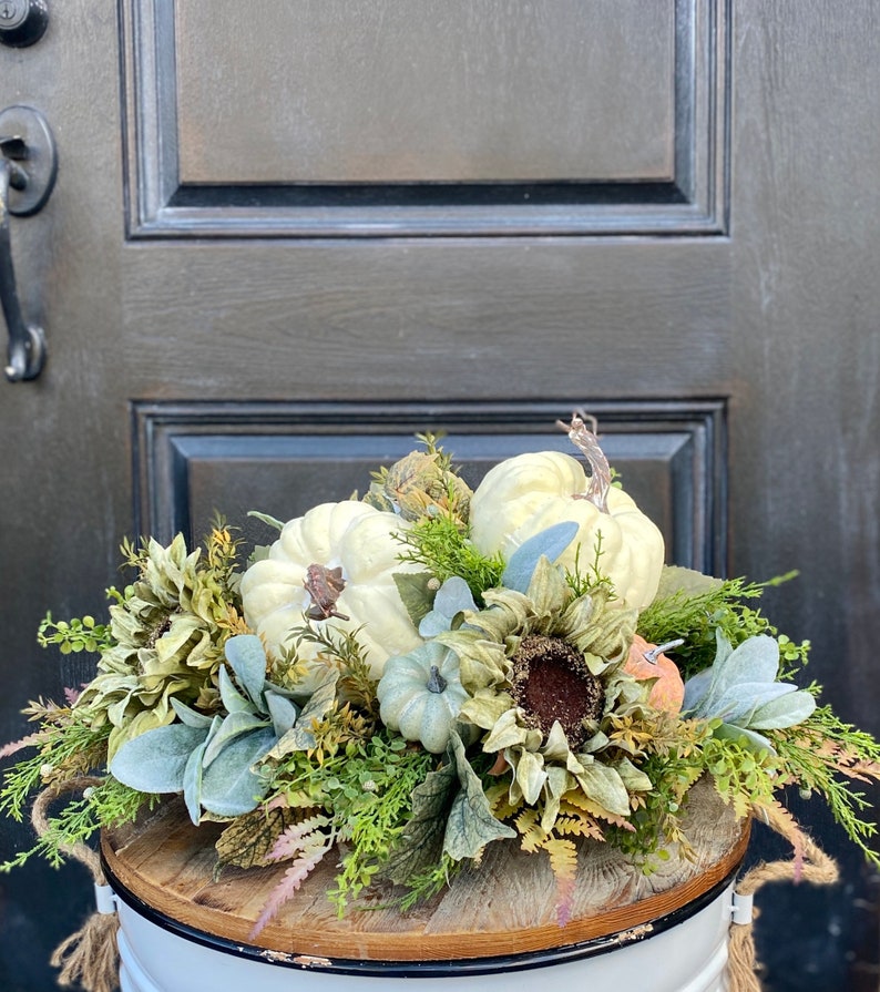 Rustic Fall Centerpiece for Table With Pumpkins and Natural - Etsy