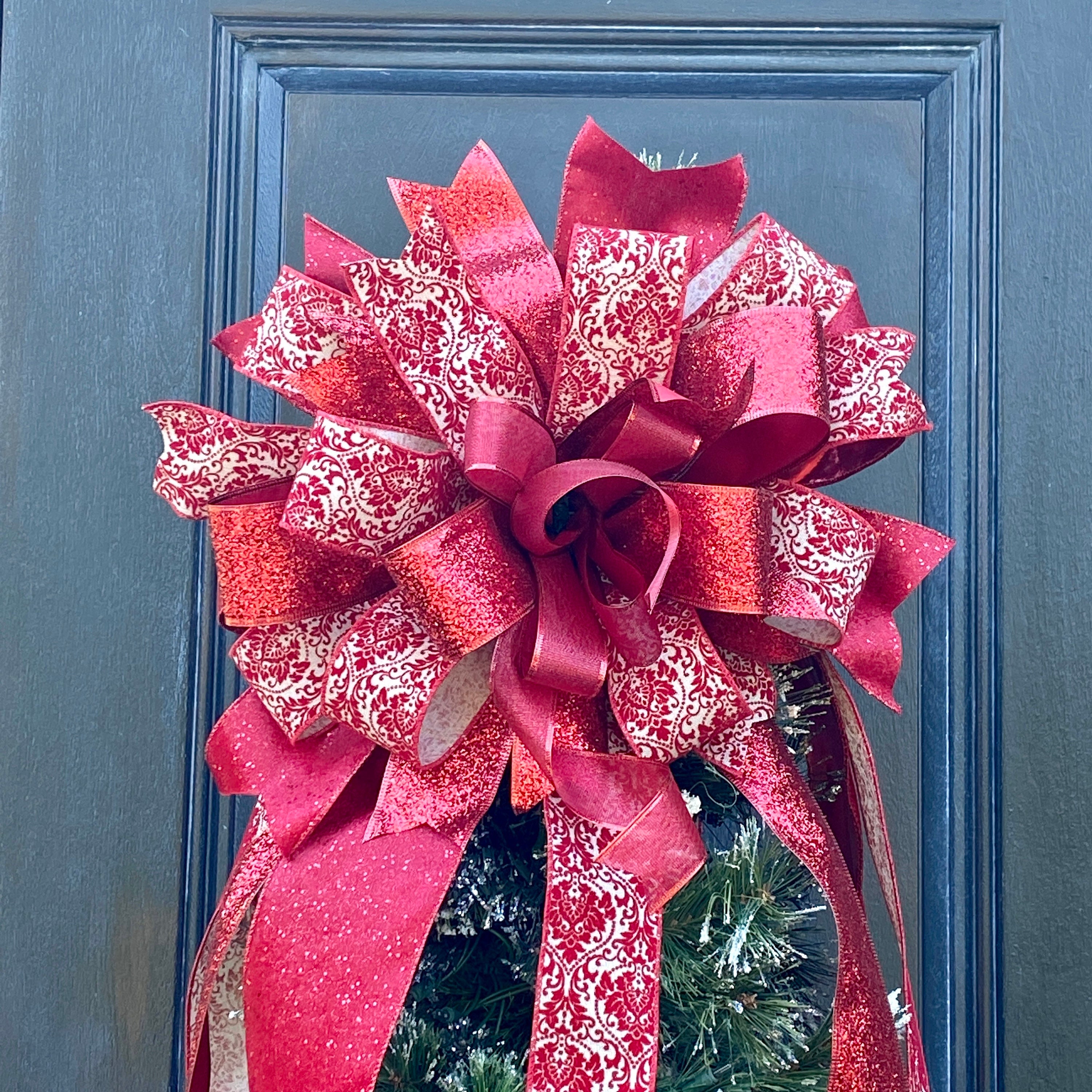 XL Traditional Red Damask Bow for Christmas Treechristmas - Etsy